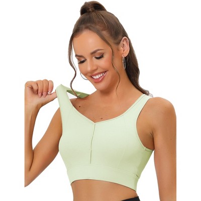 Allegra K Women's High Impact Workout Wirefree With Padded Sports Bra ...