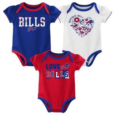 Nfl Buffalo Bills Infant Girls' 3pk White Bodysuit - 6-9m : Target