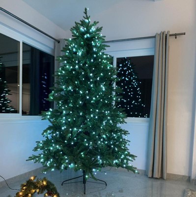 Costway 8ft Pre-lit Hinged Christmas Tree With Remote Control & 9 ...