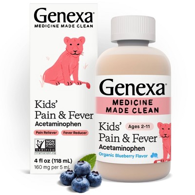 Genexa Kids' Acetaminophen Pain And Fever - Blueberry Liquid - 4 Fl Oz ...