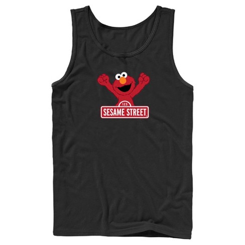 Men's Sesame Street Elmo Red Logo Sign Tank Top : Target