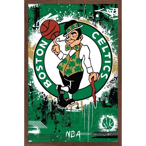 Trends International Nba Boston Celtics - Maximalist Logo 23 Framed ...