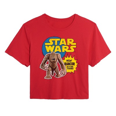 Women's Star Wars Rancor Action Figure Cropped Graphic T-Shirt - Red ...