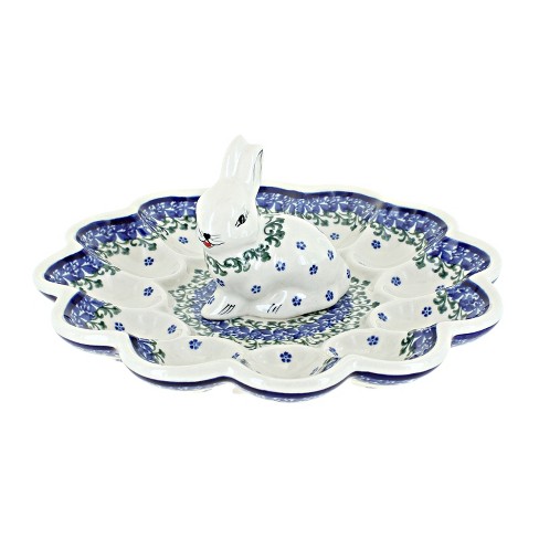 Blue Rose Polish Pottery 1113 Kalich Egg Plate : Target