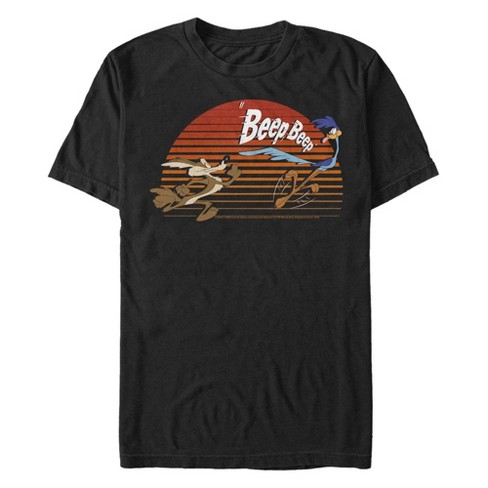 Men's Looney Tunes Wile E. Coyote And The Road Runner Retro Beep T-shirt - Black - Medium : Target