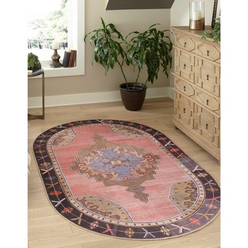 Unique Loom 2' 0 X 3' 1 Thomas Timeless Pink Oval Area Rug : Target