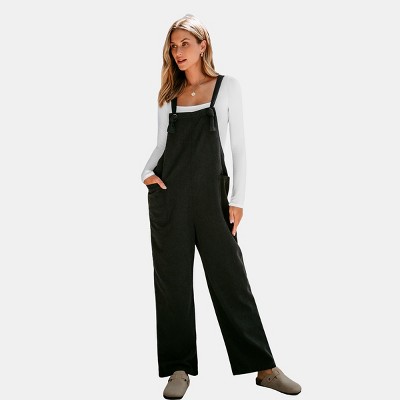 Women's Charcoal Square Neck Jumpsuits Wide-leg Overalls - Cupshe-s ...