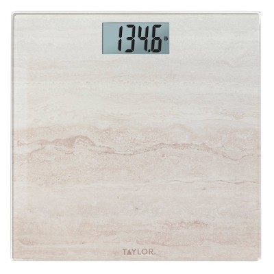 Glass Digital Scale With Marble Design White - Taylor : Target