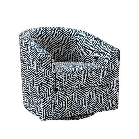 Liria Wooden Upholstered Barrel Chair For Livingroom With Metal Swivel Base Artful Living Design Target