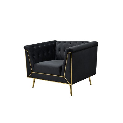 HomeStock 31 in H Black Finish Round Wood Frame Straight Armchair Piece ...