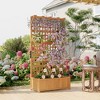 72.5" Tall Raised Wooden Garden Bed with Trellis & Roof, Drainage ...