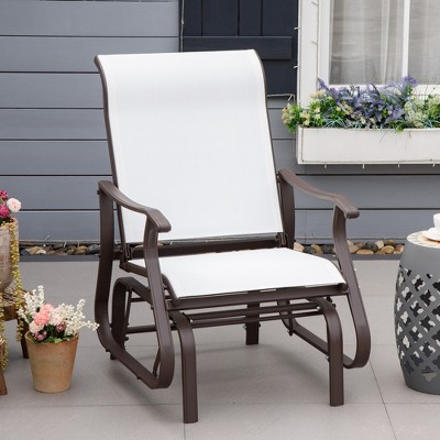 Outsunny Outdoor Swing Glider Chair, Patio Mesh Rocking Chair With ...