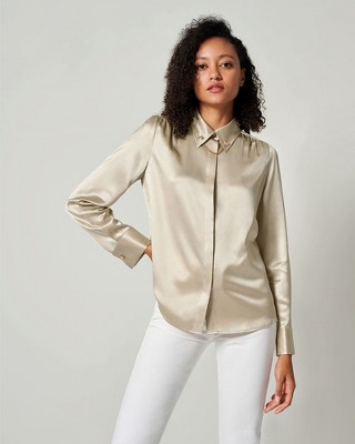 Lilysilk Women's Silk Blouse With Metal Chain : Target