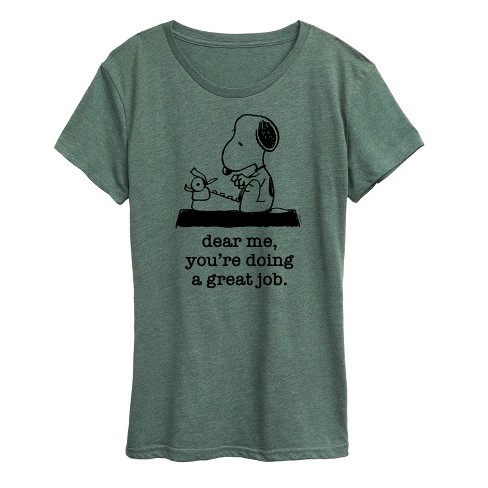 Women's Peanuts Dear Me Doing Great Job Short Sleeve Graphic T-shirt ...