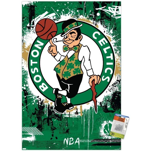 Trends International Nba Boston Celtics - Maximalist Logo 23 Unframed ...