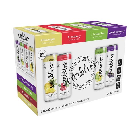 Carbliss Vodka Variety Pack - 8pk/355ml Cans : Target