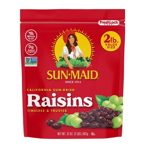 Sun-maid California Sun-dried Raisins Resealable Stand-up Bag - 32oz ...
