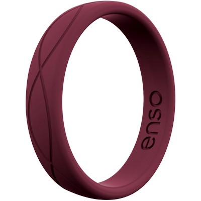 Enso Rings Thin Bevel Series Silicone Ring - Oxblood - 4 : Target