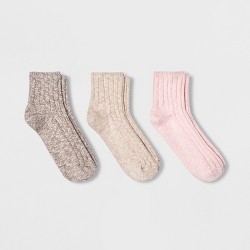 Women's Fine Ribbed Nep 3pk Crew Socks - Universal Thread™ : Target