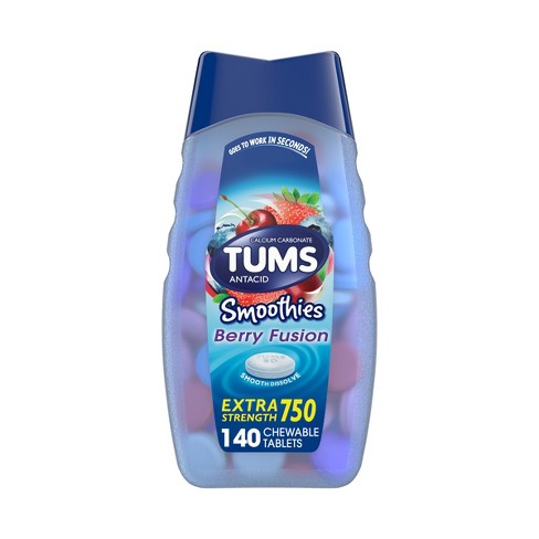 Tums Extra Strength Antacid Smoothies Fusion Chewable Tablets - Berry ...