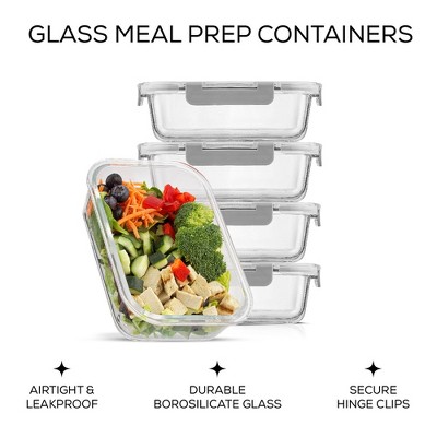 Joyjolt Food Meal Prep Food Storage Containers With Lids - Set Of 5 ...