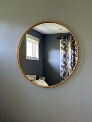 Master & Co. 34" Round Woodgrain Mirror Black : Target