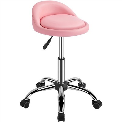 Yaheetech Height Adjustable Modern Pu Leather Rolling Bar Stool Salon ...