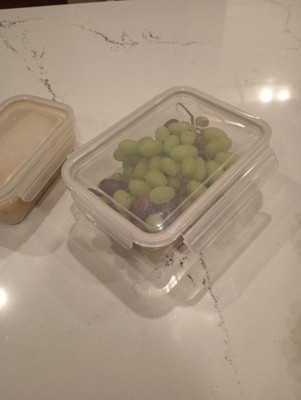 4pc (set Of 2) 5.5 Cup Tritan Plastic Rectangle Food Storage Container ...