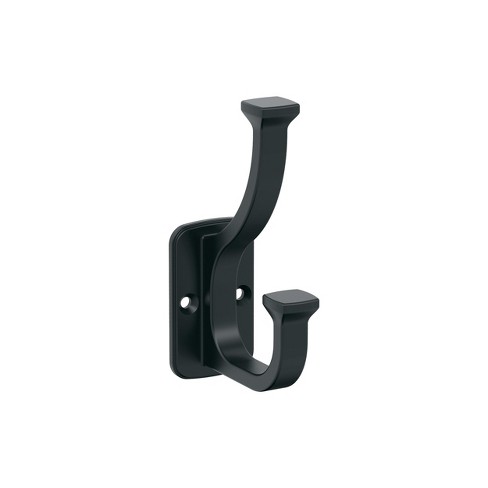 Amerock Alder Transitional Double Prong Matte Black Wall Hook : Target