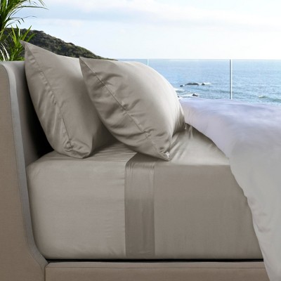 Cariloha Luxurious Sateen Color Block Duvet Cover Viscose From Bamboo ...