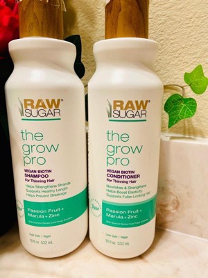 Raw Sugar Grow Pro Vegan Biotin Shampoo Infused With Passion Fruit ...