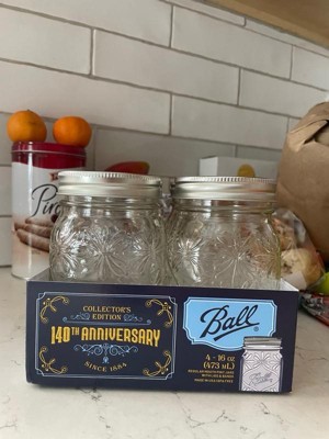 Ball 4pk 16oz Pint 140th Anniversary Regular Mouth Mason Jar : Target