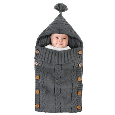 Hudson Baby Infant Boy Knitted Baby Lounge Stroller Wrap Sack, Charcoal ...