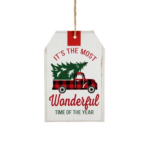 Northlight 6" Most Wonderful Time Of The Year Christmas Tag Sign ...
