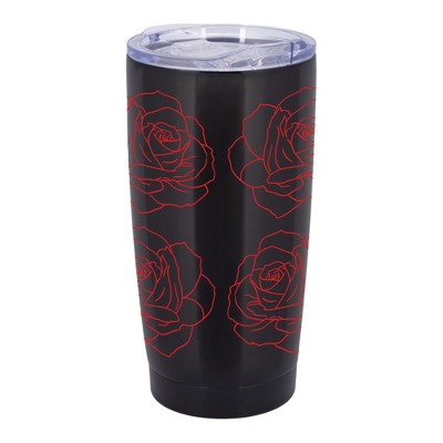 Elanze Designs Simple Rose Flower Outline In Red Wrap-around Design 20 ...