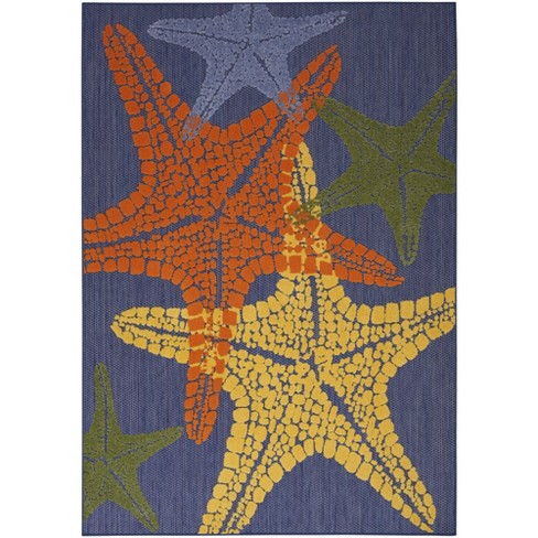 Nourison Aloha Starfish Coastal Flatweave High-low Indoor Outdoor Area ...