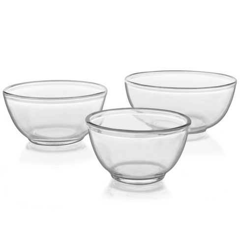 Libbey Baker's Basics 3 Piece Glass Mixing Bowl Set, Multi Size : Target