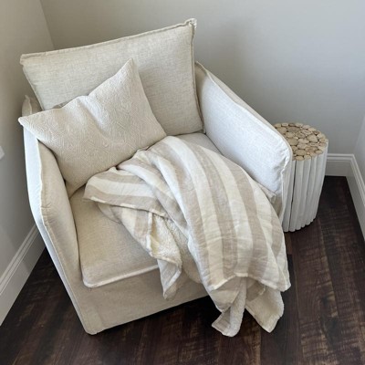 Berea Slouchy Lounge Chair With French Seams Linen - Threshold™ : Target