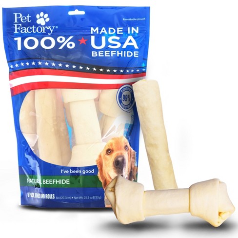 Pet Factory Made In Usa Beefhide Large Assorted (3 Bones, 3 Rolls ...