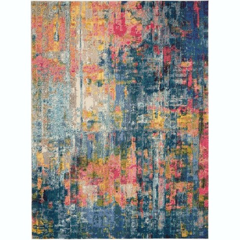 Nourison Celestial 7'10" X 10'6" (8' X 11') Blue/yellow Area Rug ...