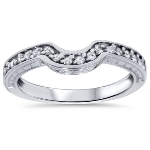 Pompeii3 1/4ct Notched Wedding Ring Curved Antique Like Enhancer : Target