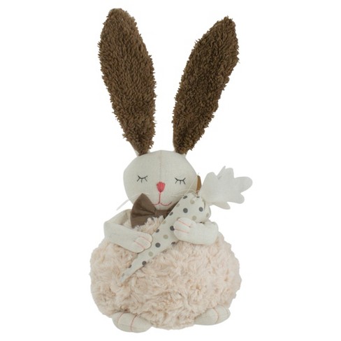 Northlight 14" Beige And Brown Plush Easter Bunny Rabbit Holding A ...