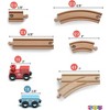 Wooden Train Tracks - 52 Pcs Wooden Train Set For Kids Plus 2 Bonus Toy ...