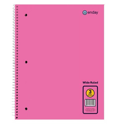 Enday 3-subject Spiral Notebook Wide Ruled - 120 Sheets : Target