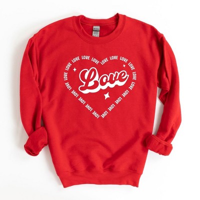Simply Sage Market Women's Graphic Sweatshirt Love Heart Outline - S ...