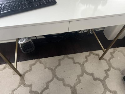 Loring Wood Writing Desk With Drawers And Charging Station - Threshold ...