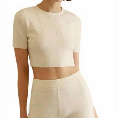 Women's Monochromatic Square Cropped Top - STORIA S : Target