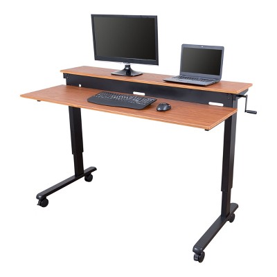 Stand Up Desk Store Crank Adjustable Two Tier Standing Desk With Heavy ...
