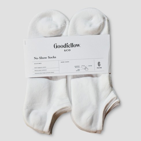 Men's Odor Resistant No Show Socks 6pk - Goodfellow & Co™ White 6-12 ...