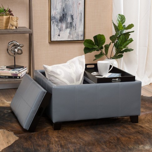 Nicbex Pu Leather Storage Ottoman Bench,upholstered Storage Ottoman ...